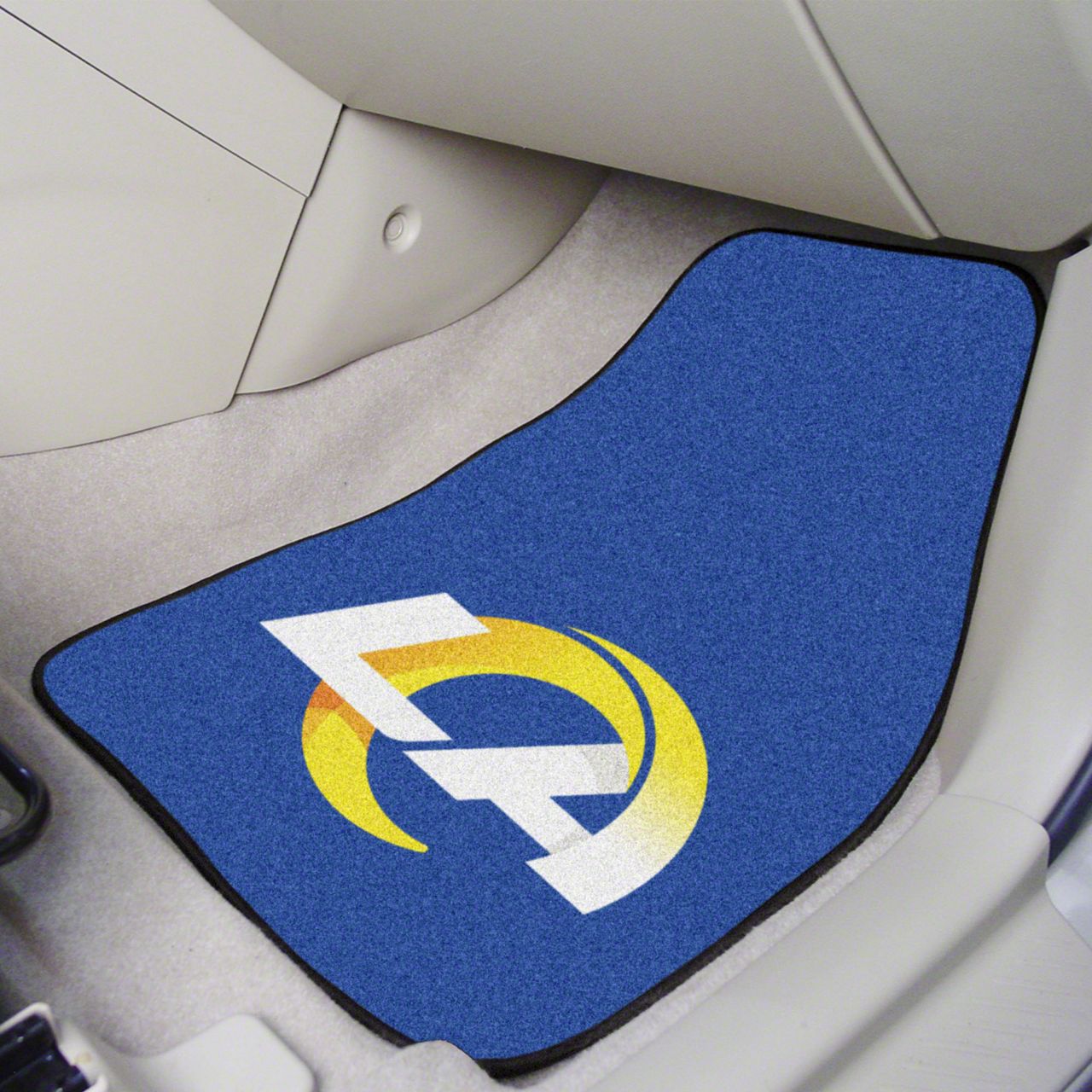 Jeep Wrangler Carpet Front Floor Mats with Los Angeles Rams Logo; Navy ...