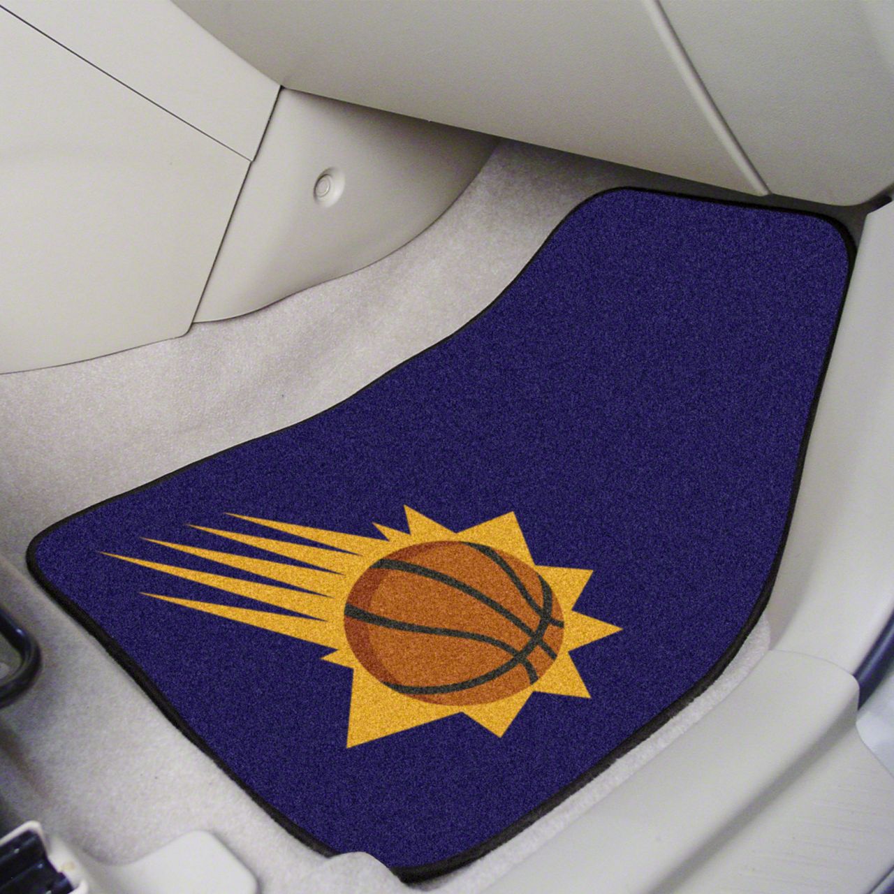 Jeep Wrangler Carpet Front Floor Mats with Phoenix Suns Logo; Black ...