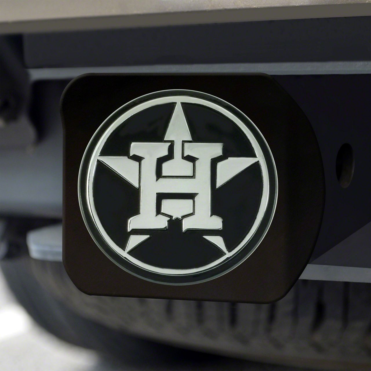 Jeep Wrangler Hitch Cover with Houston Astros Logo; Black (Universal ...
