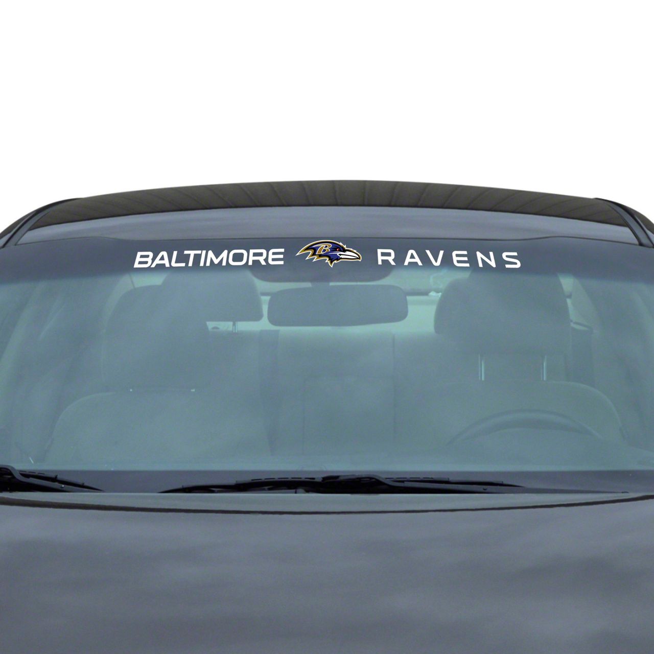 Jeep Wrangler Windshield Decal with Baltimore Ravens Logo; White ...