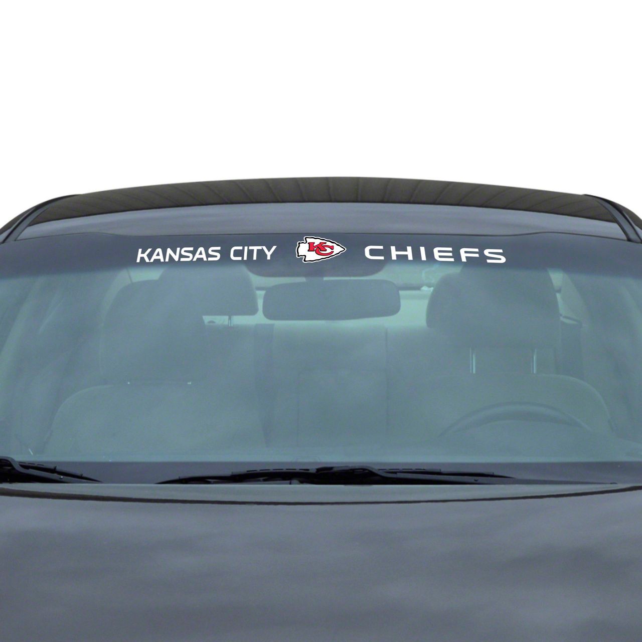 Jeep Wrangler Windshield Decal with Kansas City Chiefs Logo; White ...