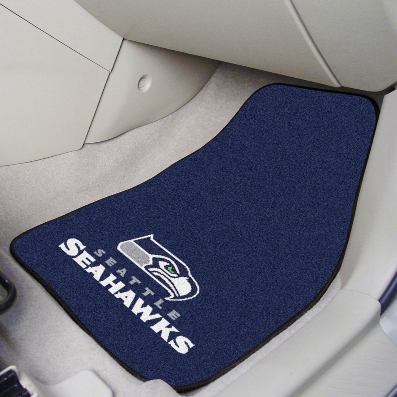 Tacoma Carpet Front Floor Mats with Seattle Seahawks Logo; Blue ...