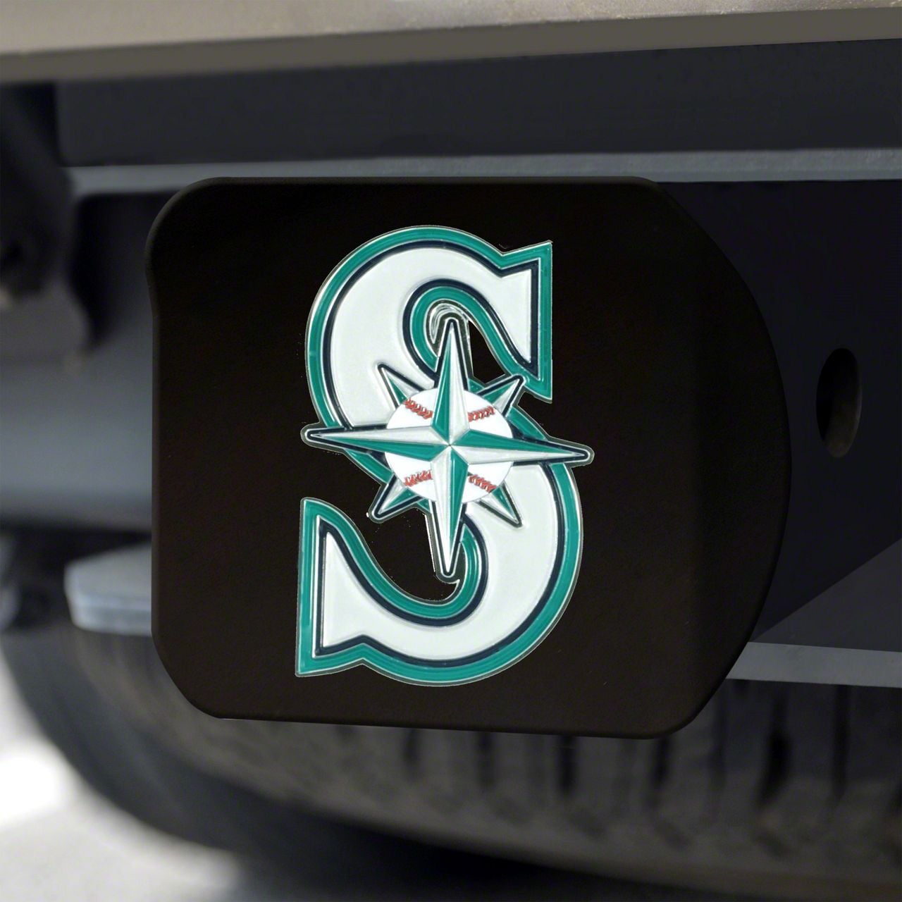 Universal XT Hitch Cover with Seattle Mariners Logo; Black (Universal ...