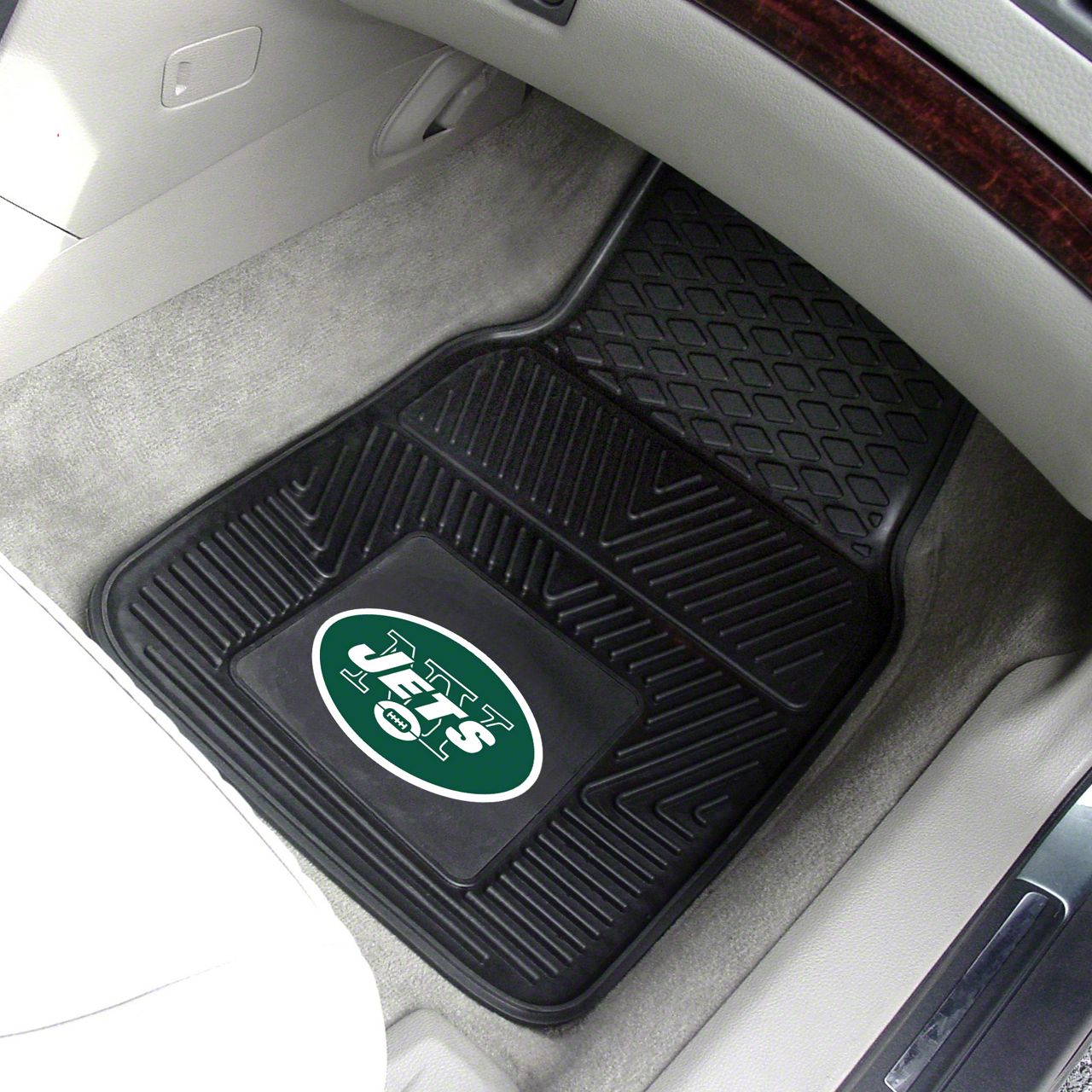 Tacoma Vinyl Front Floor Mats with New York Jets Logo; Black (Universal ...