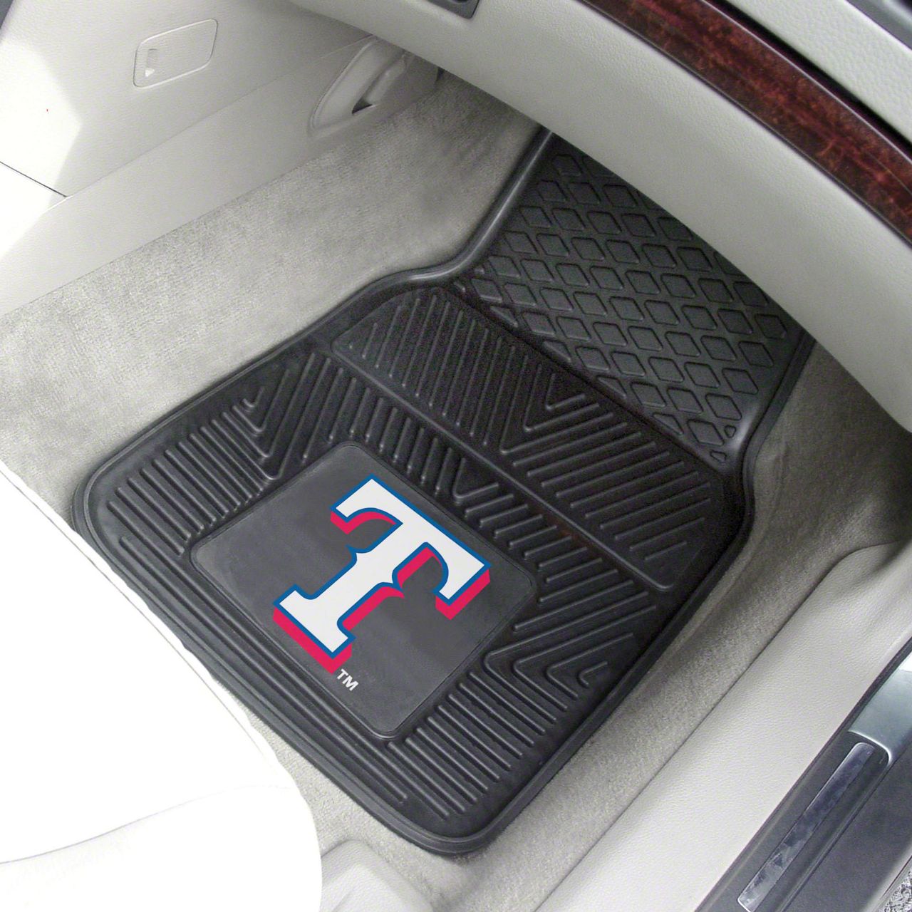 Tacoma Vinyl Front Floor Mats with Texas Rangers Logo; Black (Universal ...