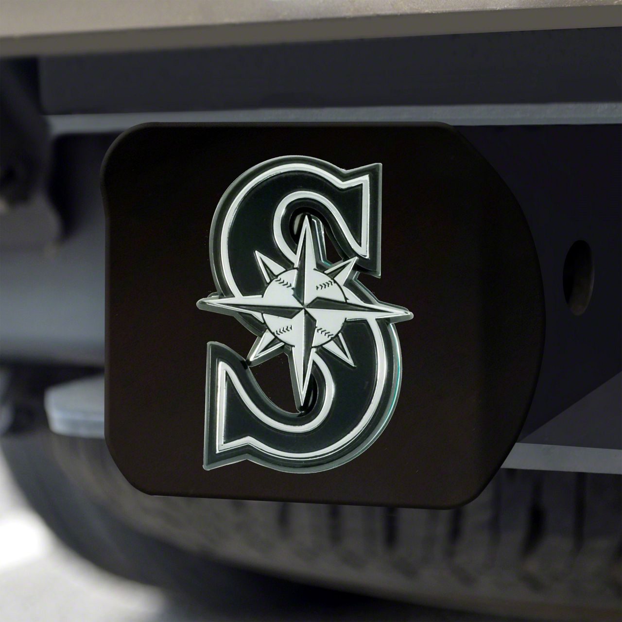 Universal XT Hitch Cover with Seattle Mariners Logo; Black (Universal ...