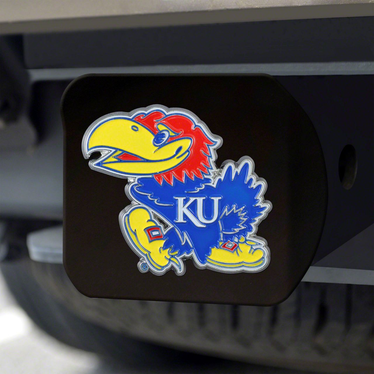 Tundra Hitch Cover with University of Kansas Logo; Blue (Universal ...