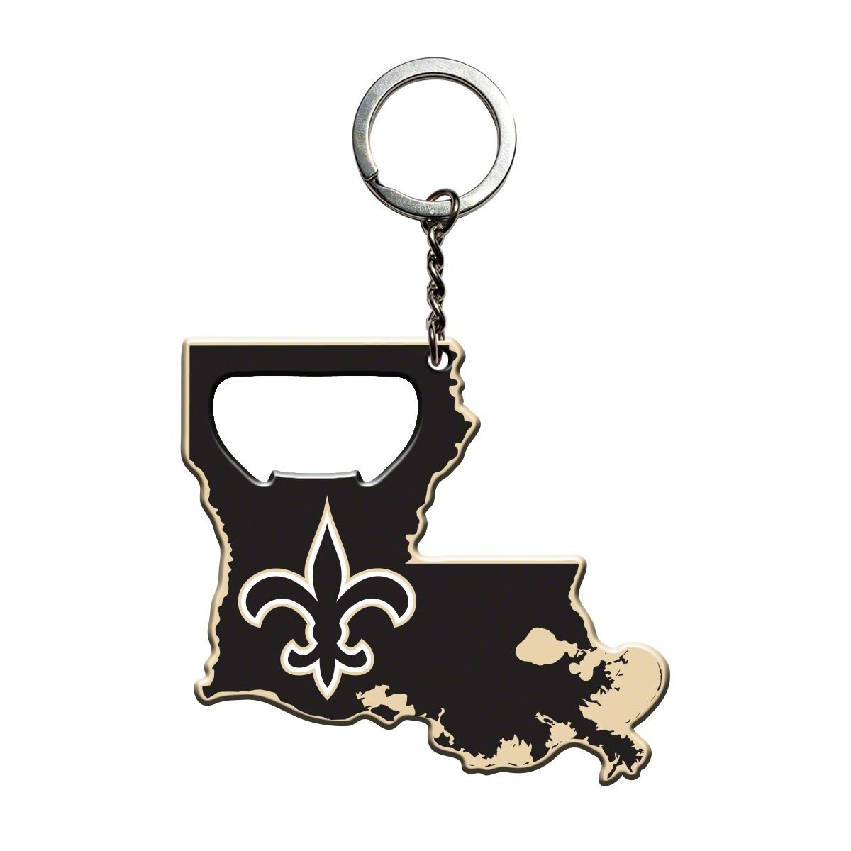 Tundra Keychain Bottle Opener with New Orleans Saints Logo; Black ...