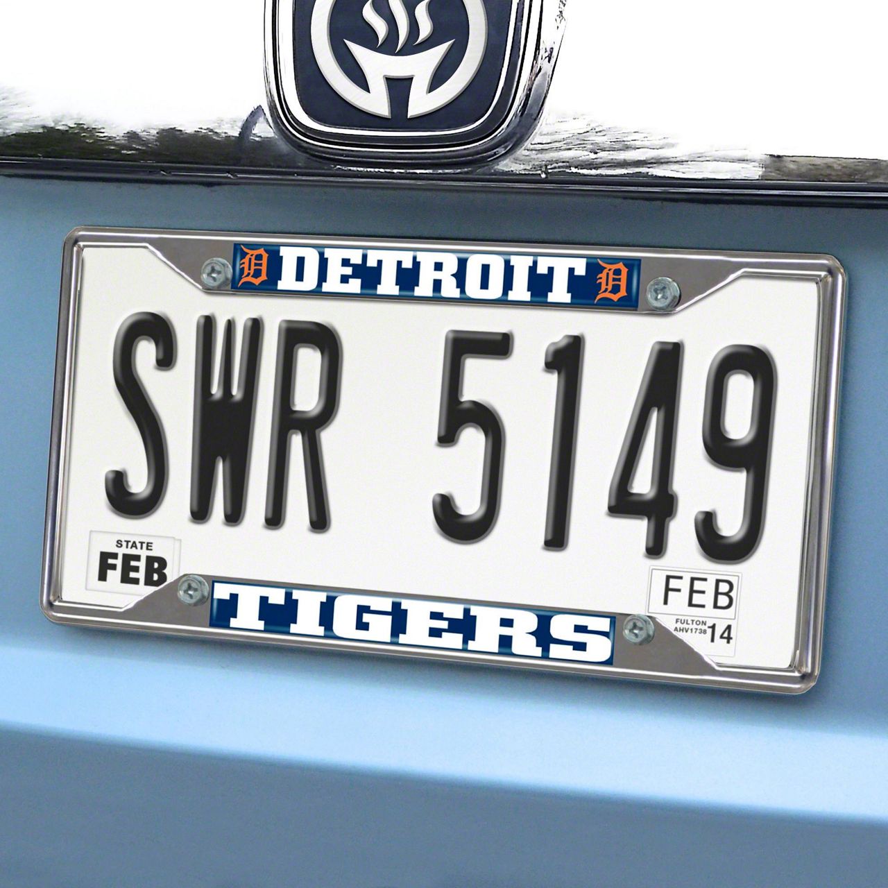 Tundra License Plate Frame with Detroit Tigers Logo; Navy (Universal ...