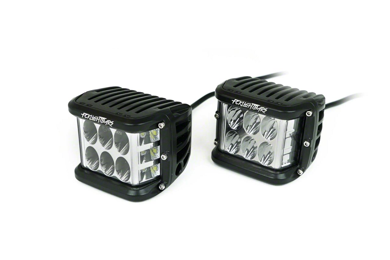 FCKLightBars Bronco Side Liner 3x4-Inch LED Light Pods; Wide Spread Beam FCK-SLP (Universal ...
