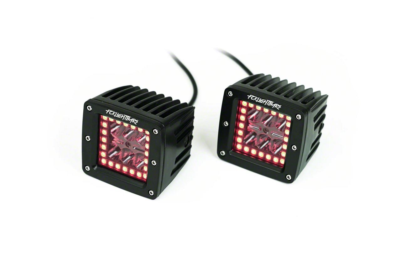 FCKLightBars Tundra 3-Inch RGB High-Output LED Light Pod Lights with ...