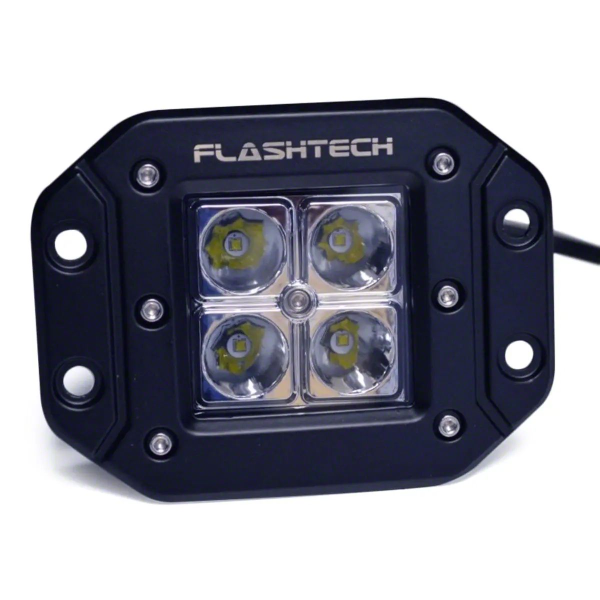 Flashtech Jeep Wrangler 4-Inch Flush Mount LED Cube Light; Black ...