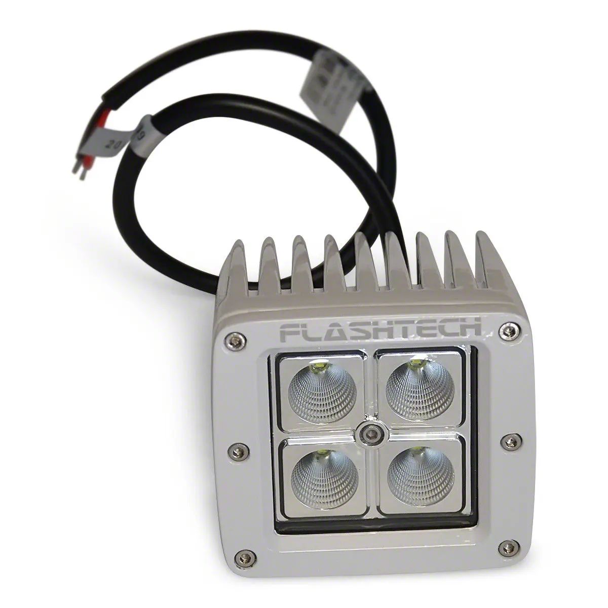 Flashtech Jeep Wrangler 4-Inch LED Cube Light; White Housing FTLB1212-W ...