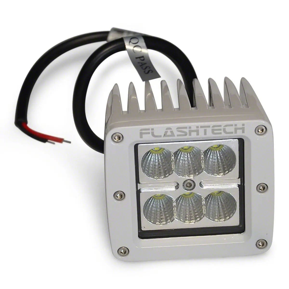 Flashtech Jeep Wrangler 6-LED Cube Fog Light; White Housing FTLB1218-W ...