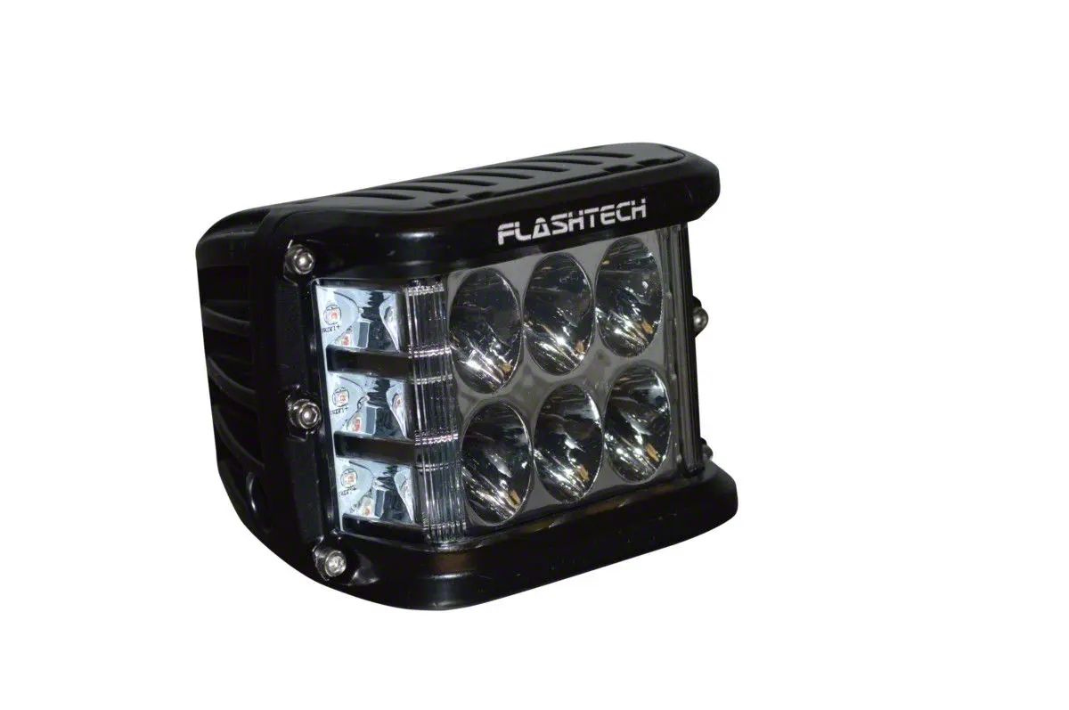 Flashtech Jeep Wrangler LED Switchback Side Shooter Cube Light; Black ...