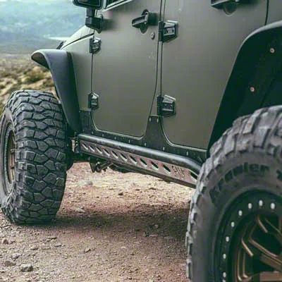 Fly Offroad Jeep Wrangler Rocker Panel Body Armor; Black Textured B124 ...