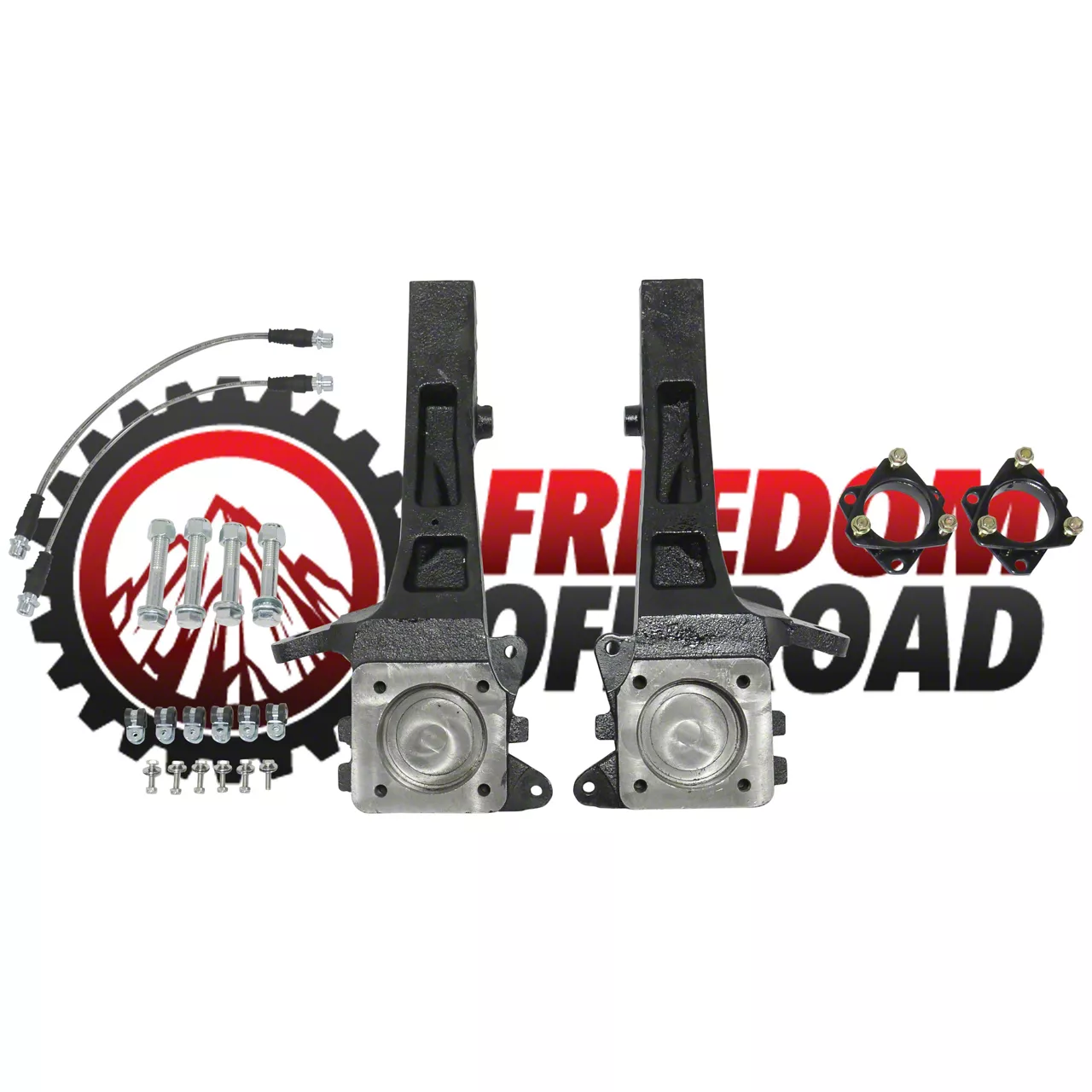 Freedom Offroad Tacoma 7-Inch Front Lift Spindles with Extended Brake ...