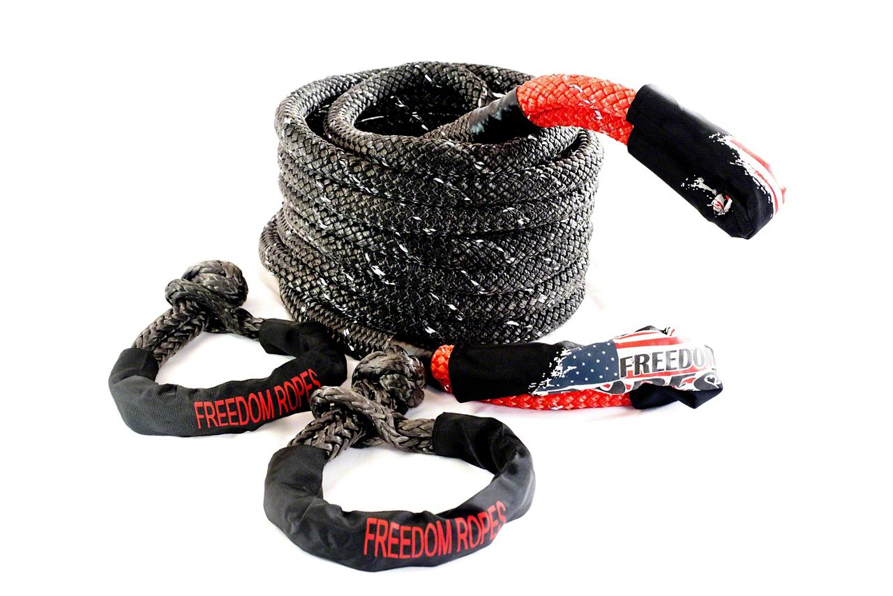 Freedom Ropes Jeep Wrangler 1/2-Inch Synthetic Soft Shackles; Black 1 ...