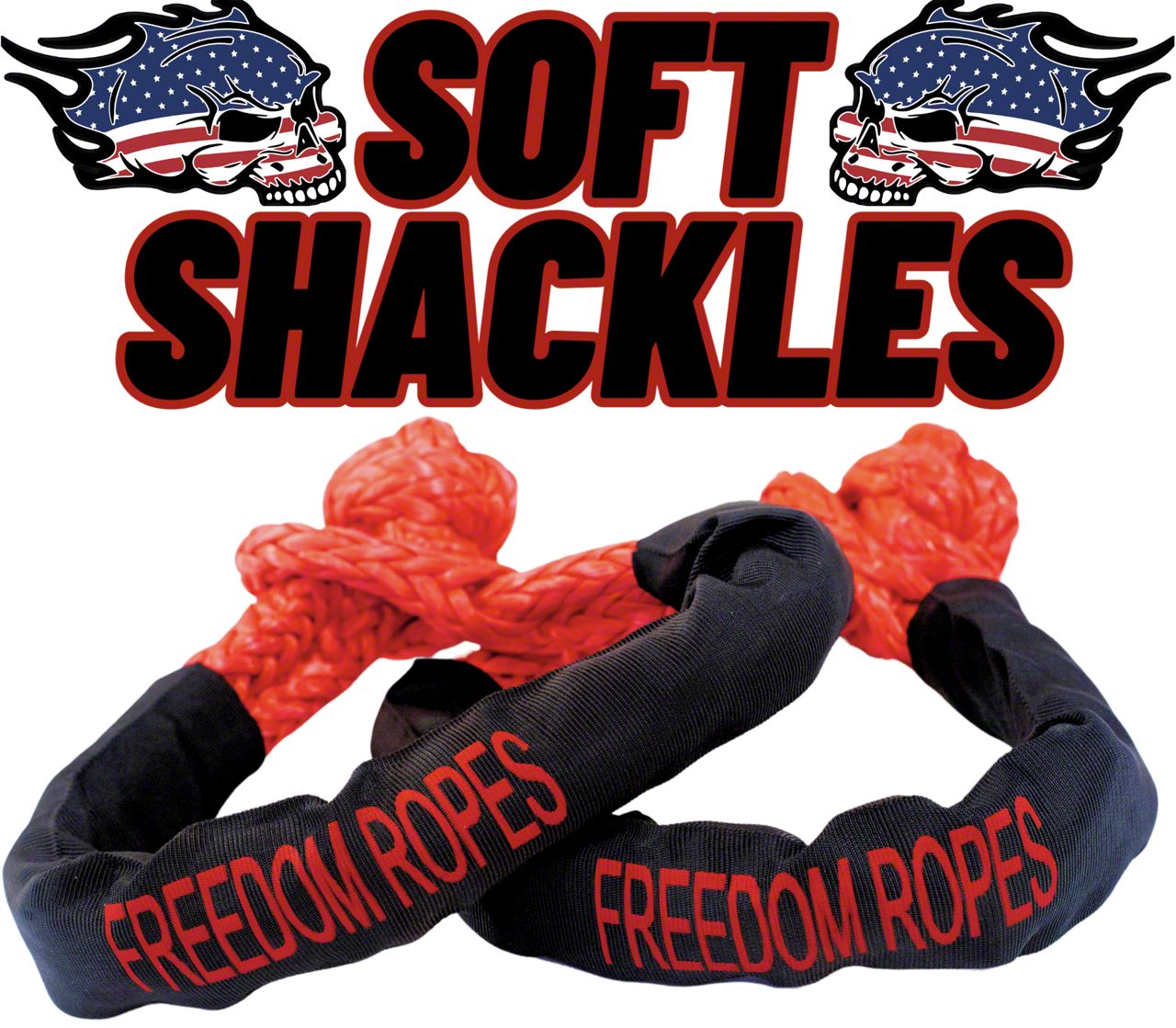 Freedom Ropes Jeep Wrangler 5/8-Inch Synthetic Soft Shackles; Red 5/8SS ...