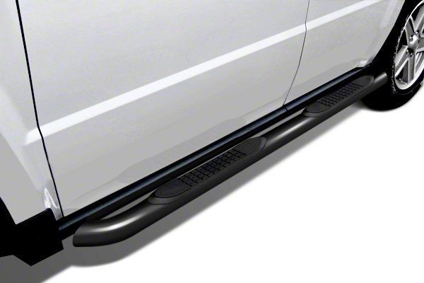 Frontier 3-Inch Round Side Step Bars; Black (05-26 Frontier King Cab ...