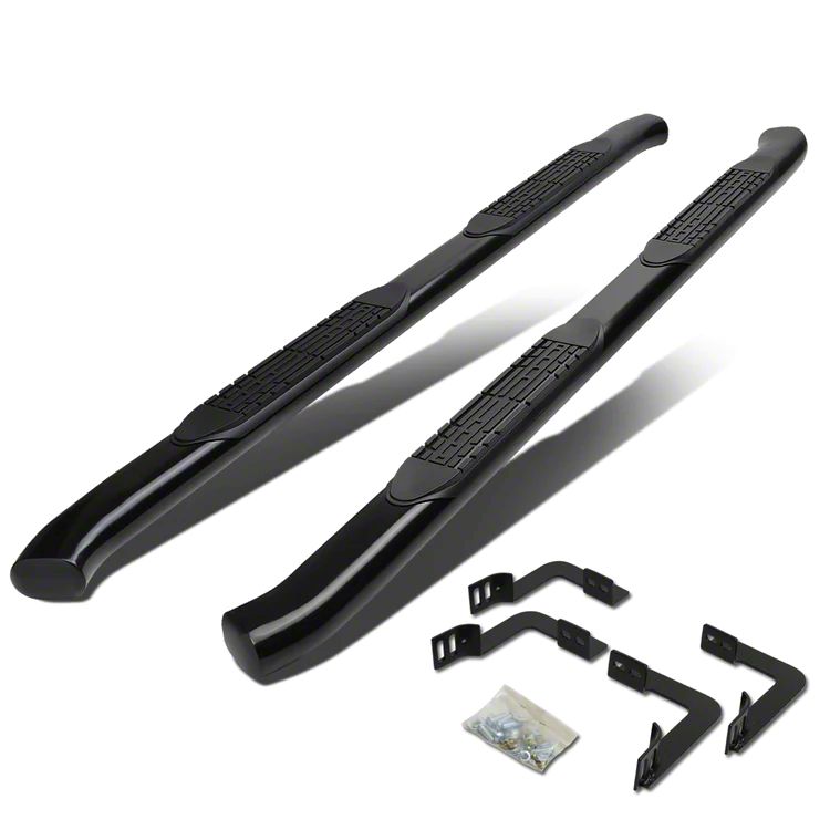 Frontier 4-Inch Nerf Side Step Bars; Black (05-21 Frontier Crew Cab ...