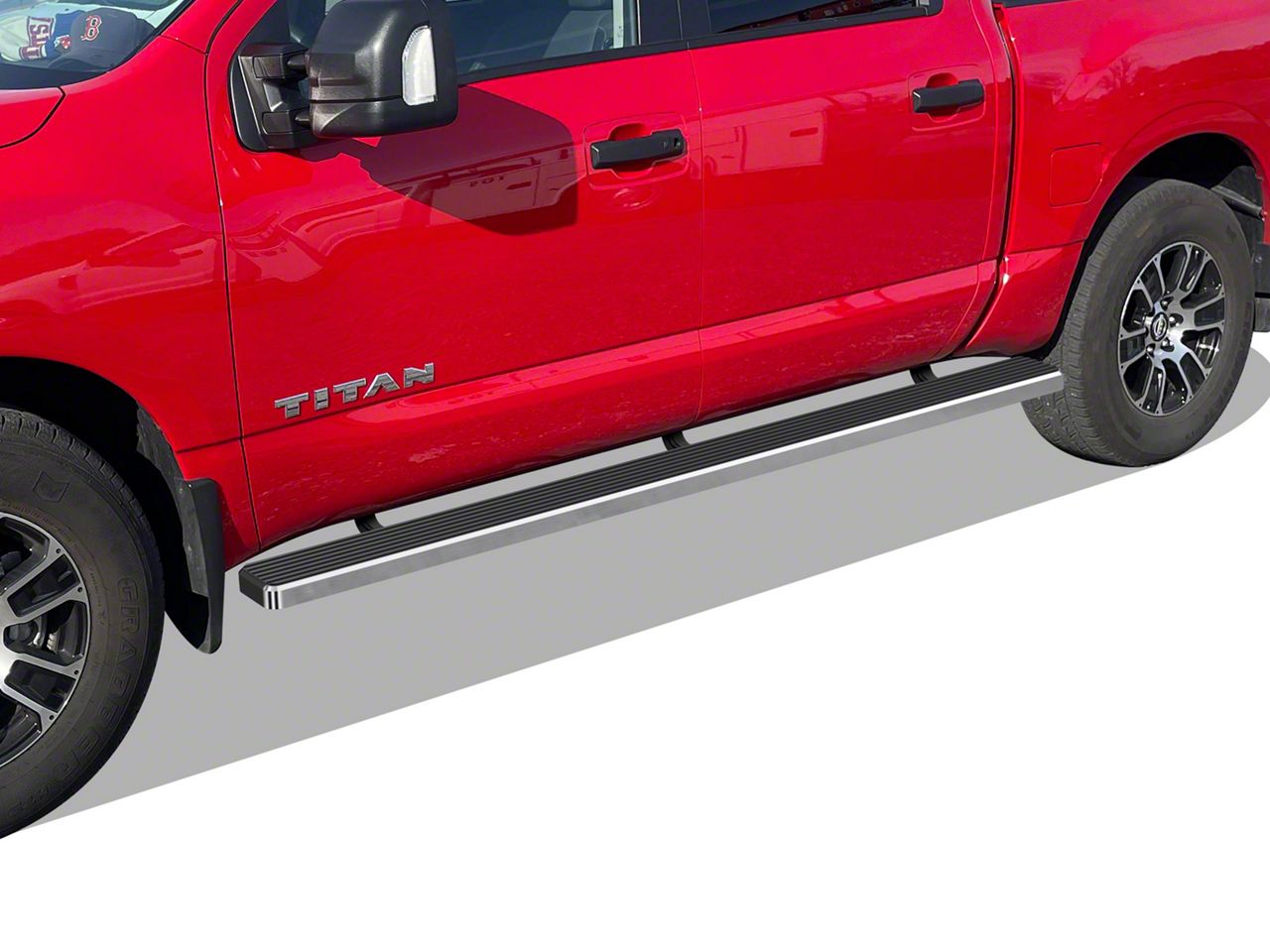 Frontier 5-Inch iStep Wheel-to-Wheel Running Boards; Black (05-26 ...