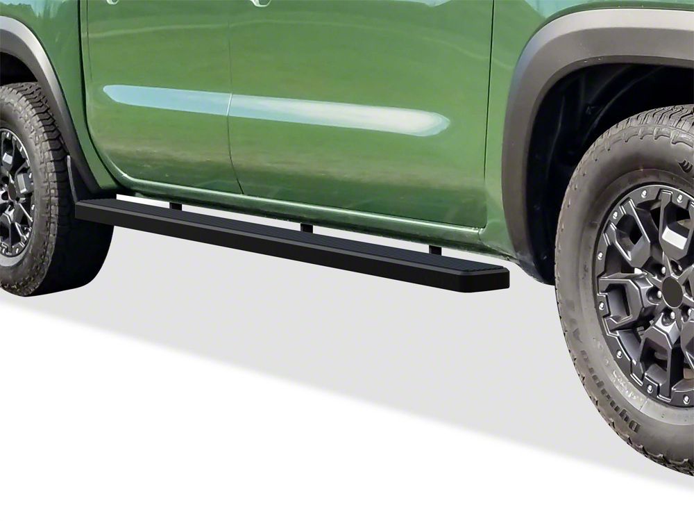 Frontier 5-Inch iStep Wheel-to-Wheel Running Boards; Hairline Silver ...