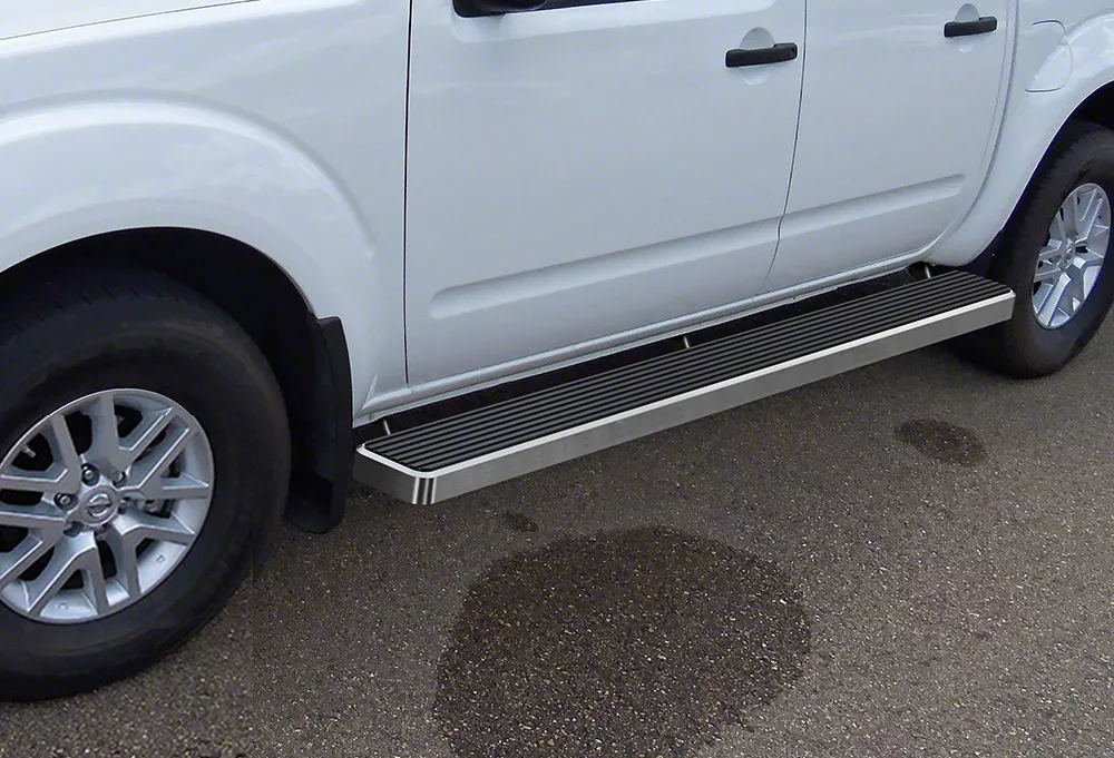 Frontier 6-Inch Wheel-to-Wheel Running Boards; Hairline SIlver (05-26 ...