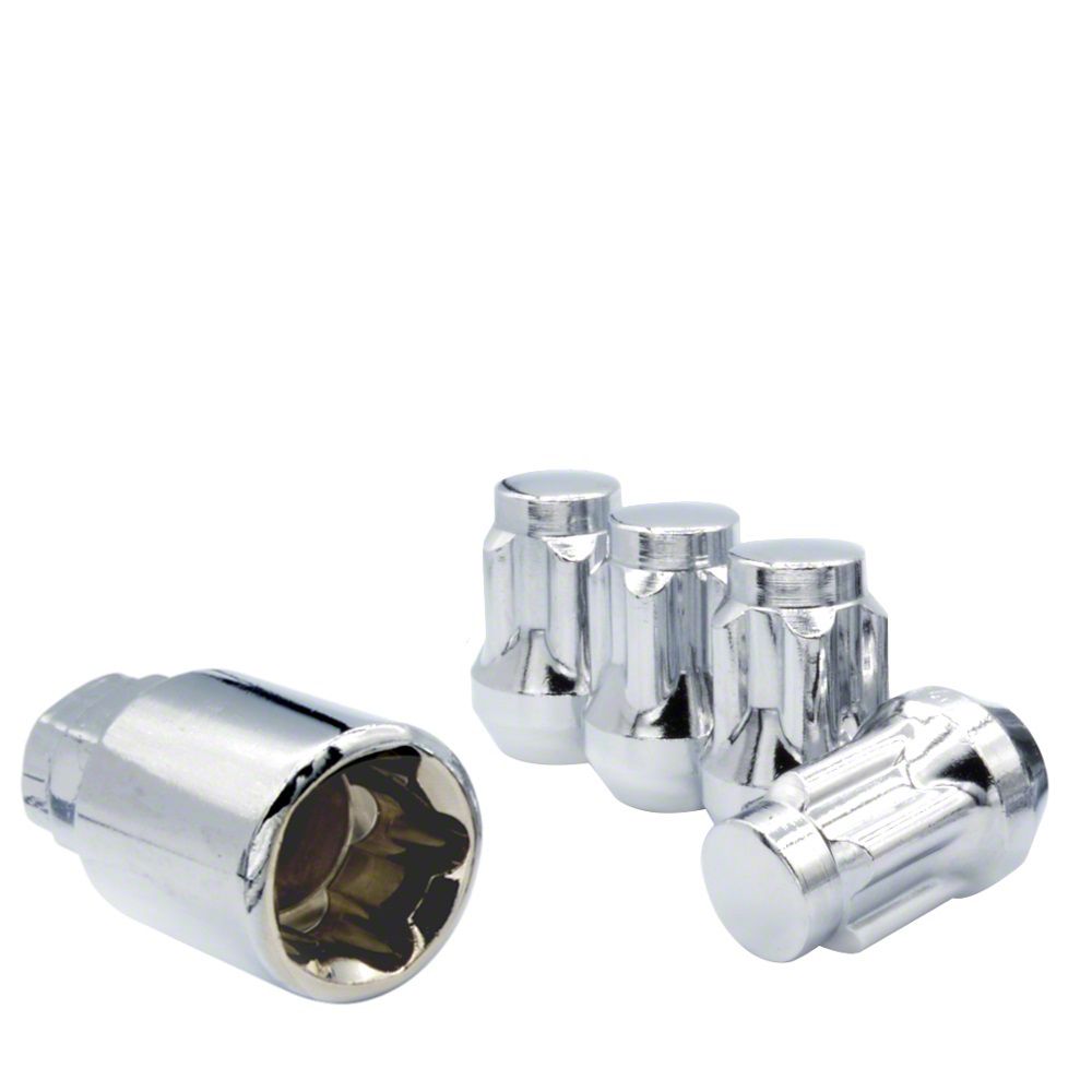 Frontier Chrome Bulge Acorn Lock Set for Aftermarket Wheels; M12x1.25 ...