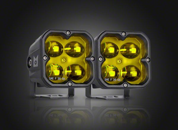 Frontier Concept Series 3-Inch Yellow Cube LED Pod Lights; Fog Beam ...