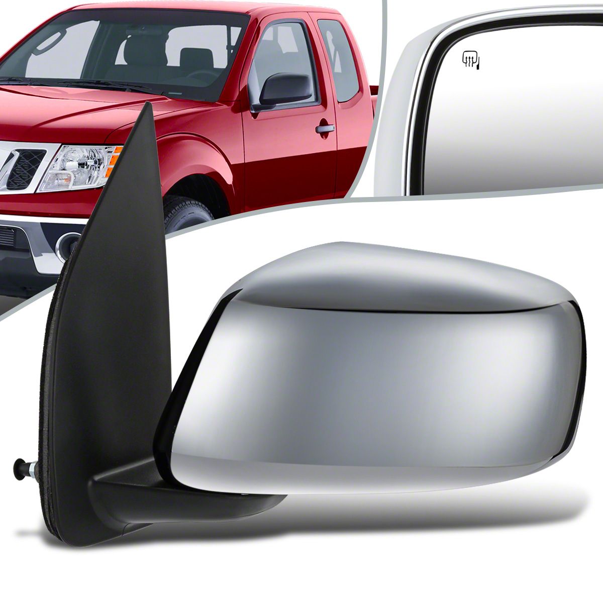 Frontier Powered Heated Mirror; Driver Side; Chrome (11-19 Frontier ...