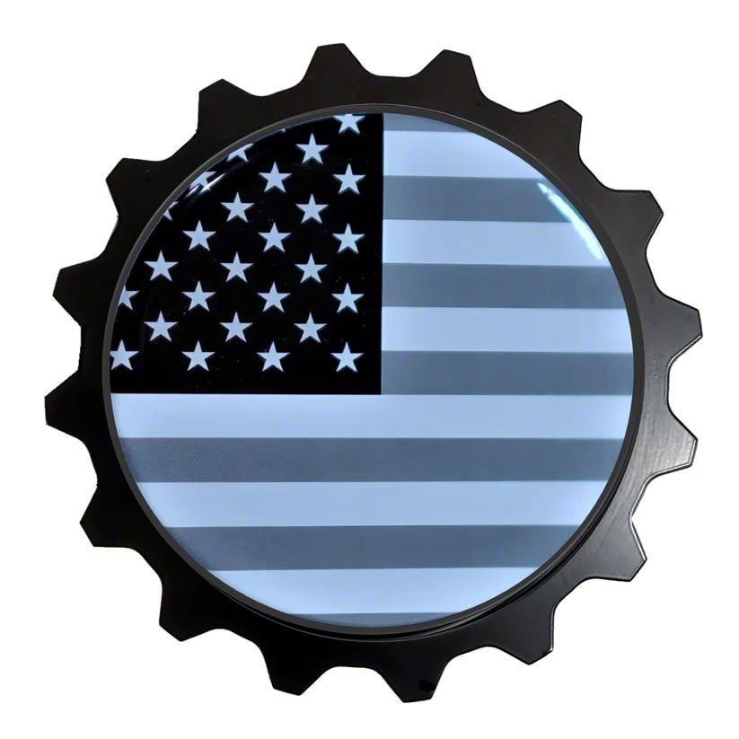 Grillebadgestore Frontier Premium Aluminum Grille Badge; Gear USA Flag ...