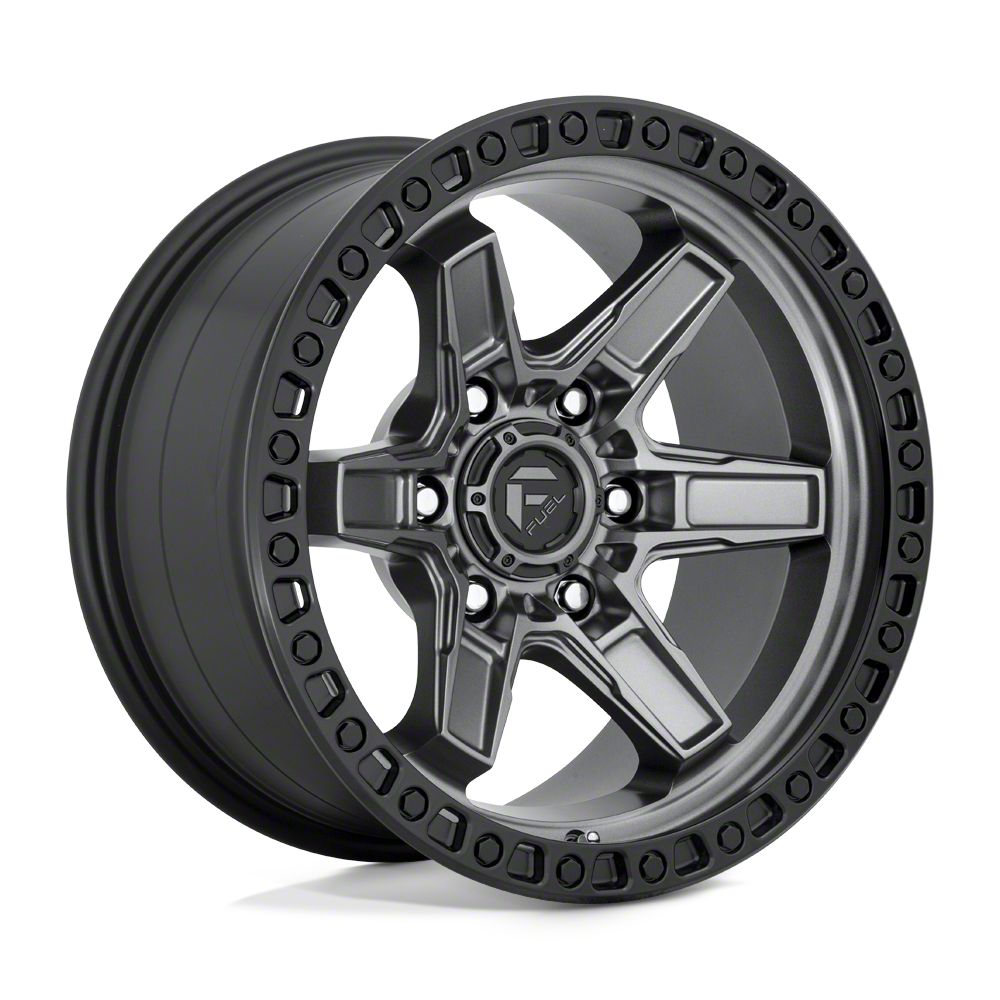 Fuel Wheels Jeep Wrangler Kicker Matte Gunmetal with Black Bead Ring ...