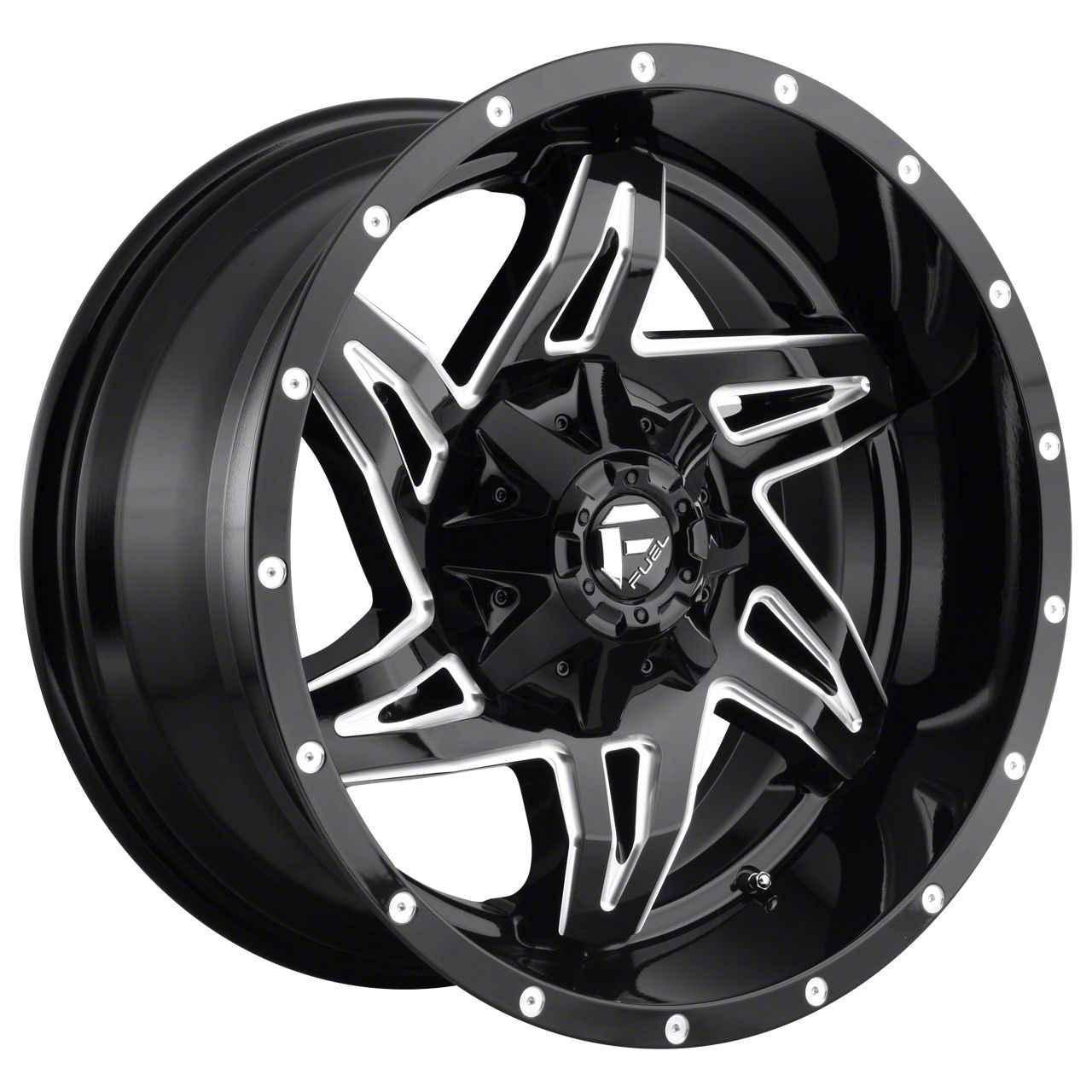Fuel Wheels Jeep Wrangler Rocker Gloss Black Milled Wheel; 20x9; 1mm ...