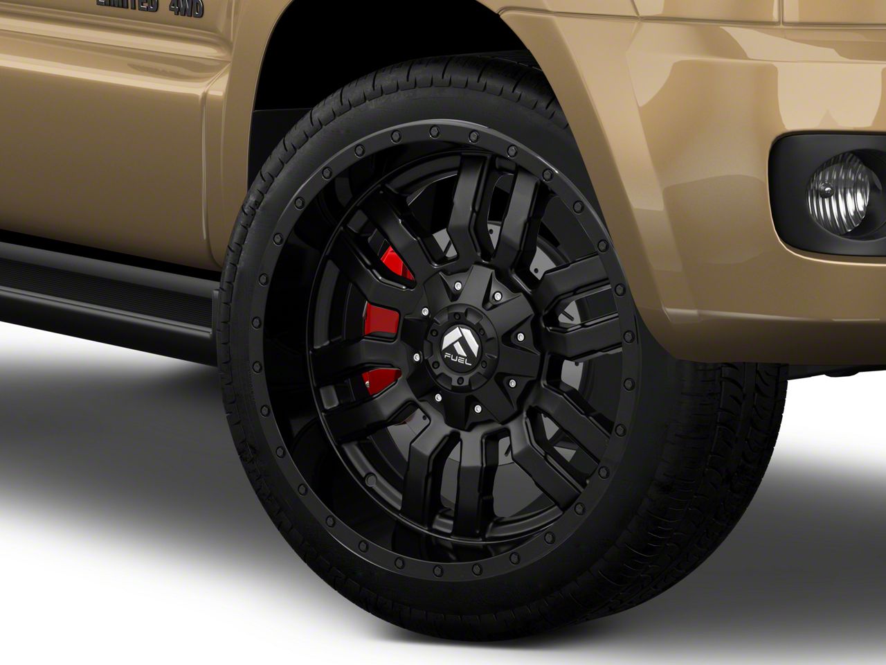 Fuel Wheels Toyota 4-Runner Sledge Matte Black with Gloss Black Lip 6 ...