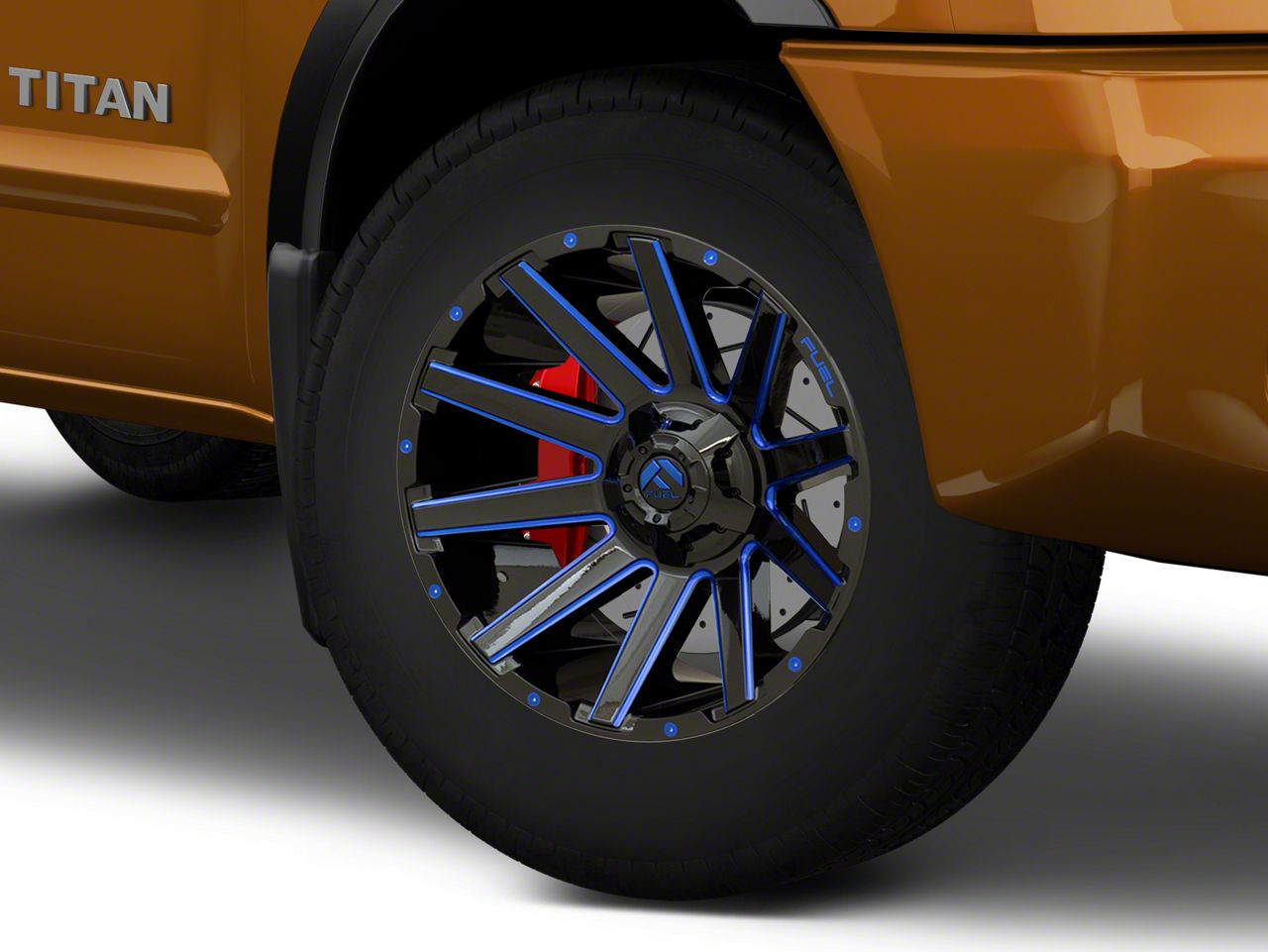 Fuel Wheels Titan Contra Gloss Black with Blue Tinted Clear 6-Lug Wheel ...