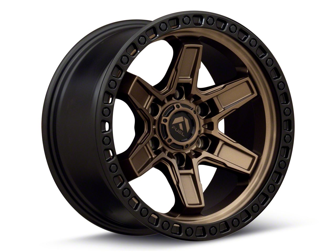 Fuel Wheels Titan Kicker Matte Bronze with Black Bead Ring 6-Lug Wheel ...