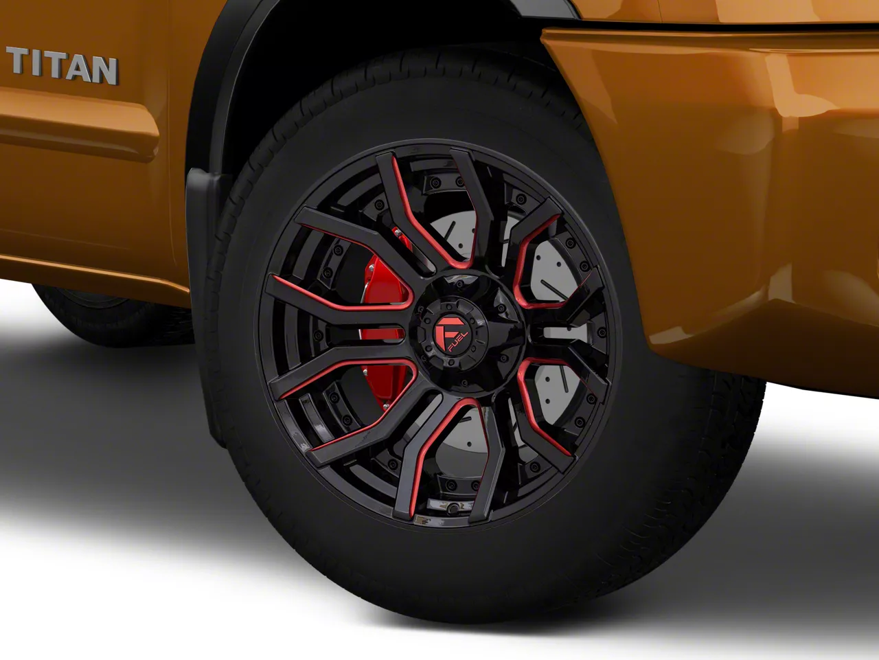 Fuel Wheels Titan Rage Gloss Black Red Tinted 6-Lug Wheel; 20x10; -18mm ...