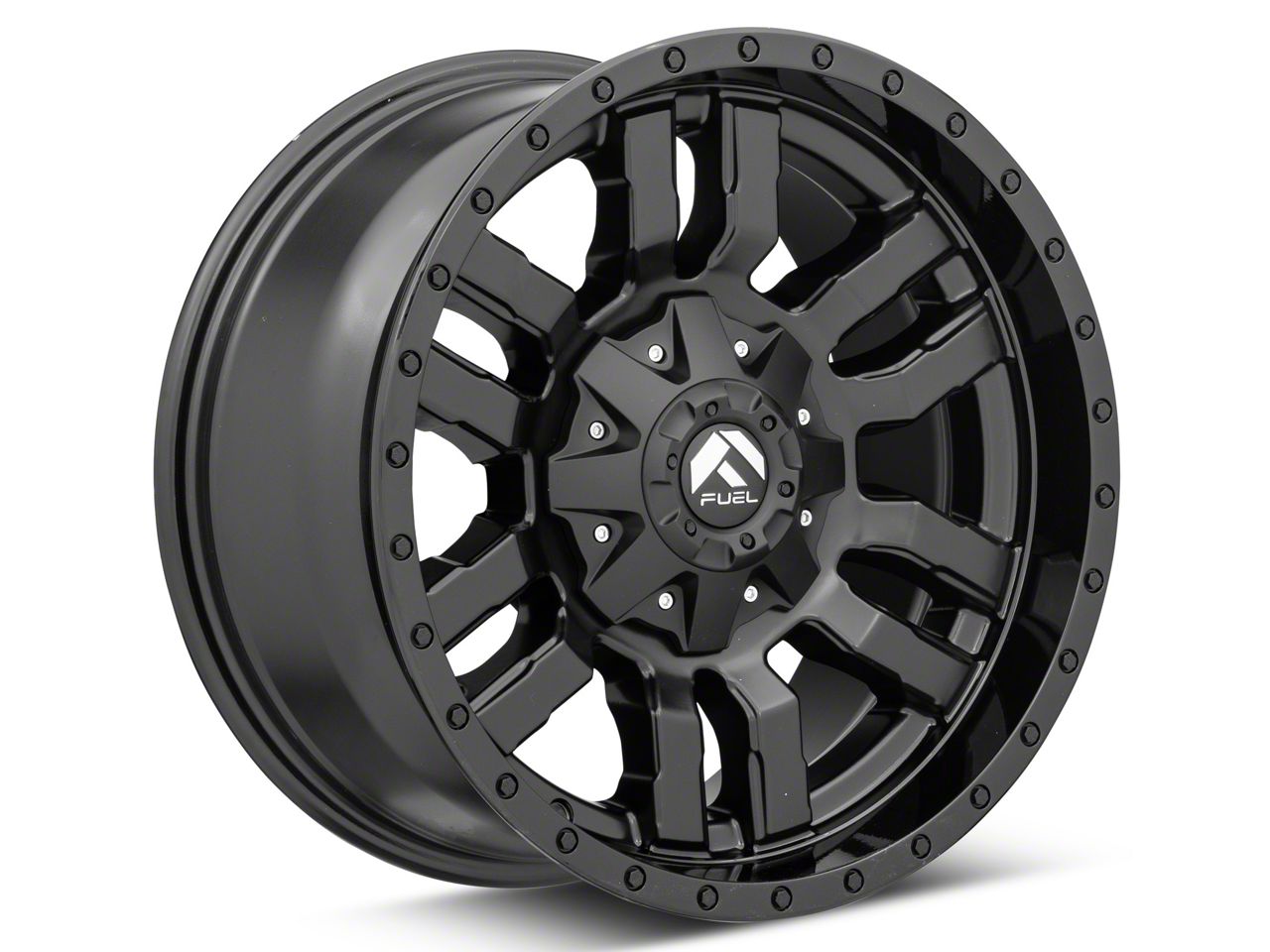 Fuel Wheels Titan Sledge Gloss and Matte Black 6-Lug Wheel; 18x9; 1mm ...