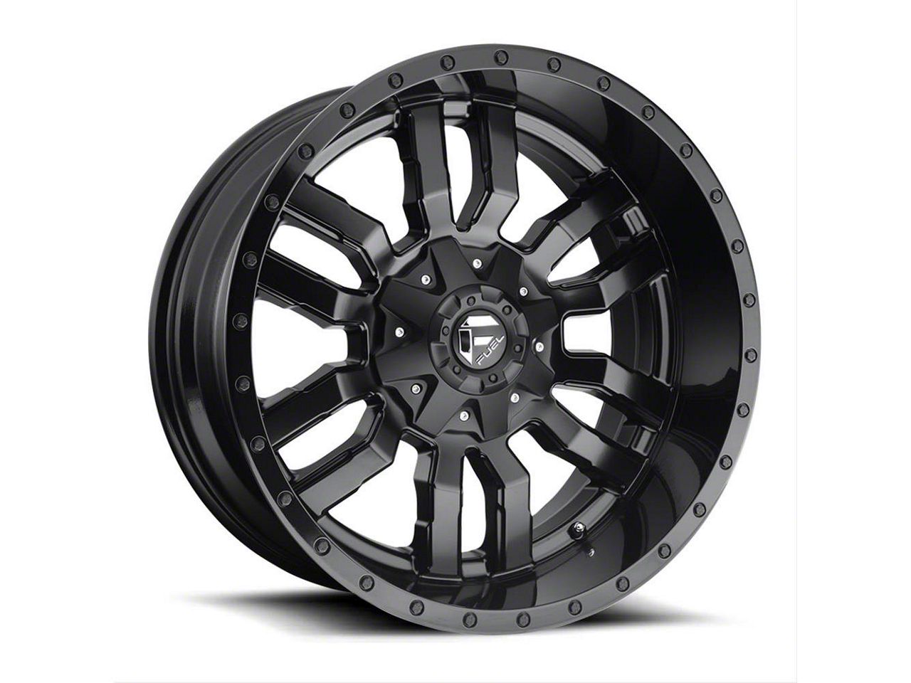 Fuel Wheels Titan Sledge Gloss and Matte Black 6-Lug Wheel; 22x12 ...