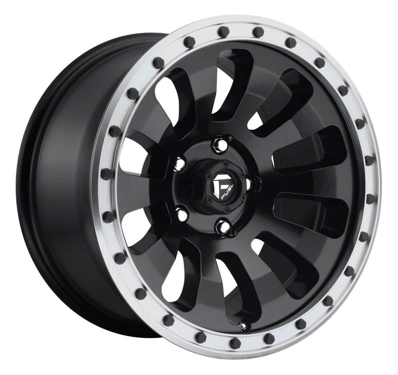 Fuel Wheels Titan Tactic Matte Black Machined 6-Lug Wheel; 20x9; 20mm ...