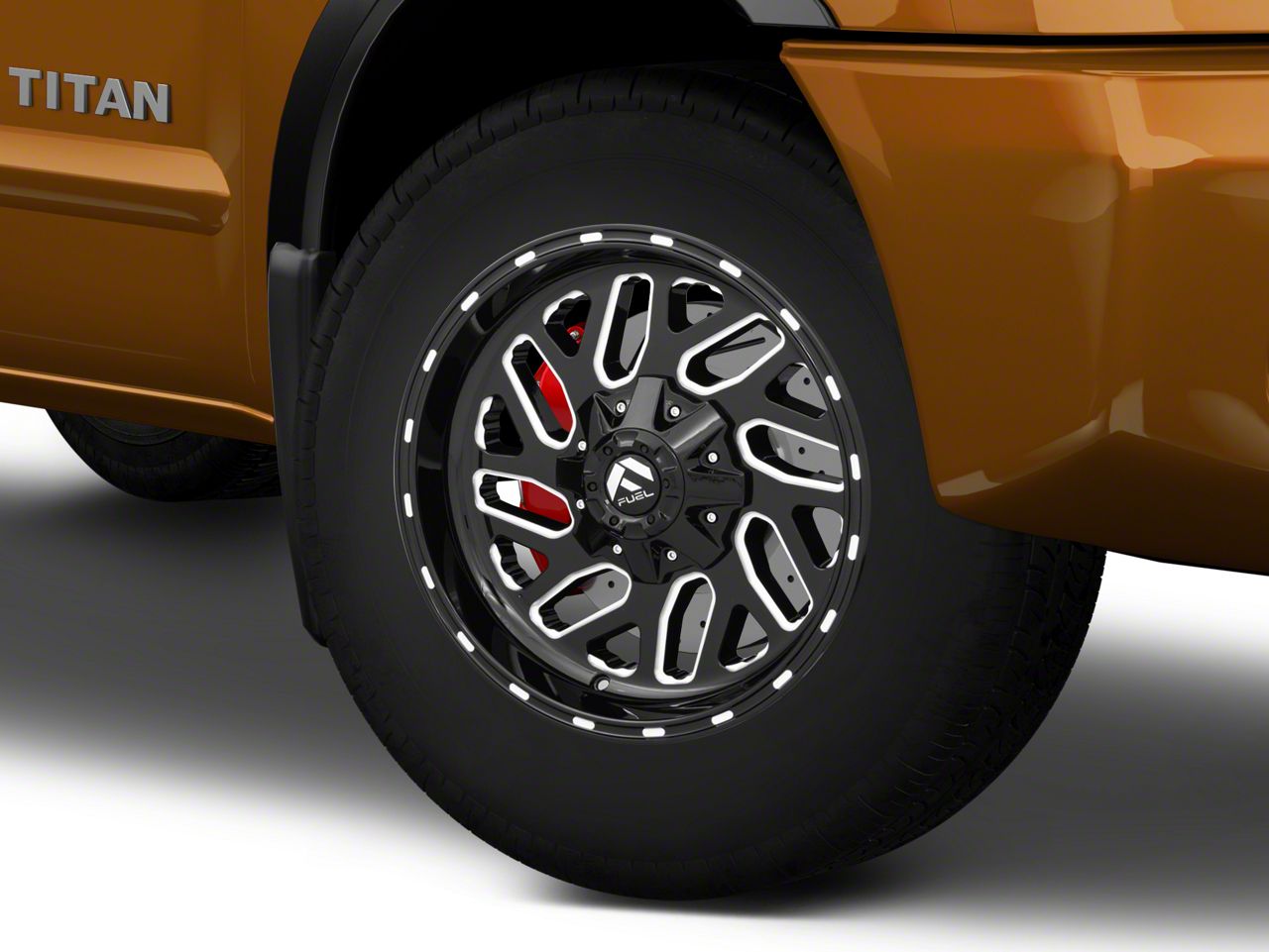 Fuel Wheels Titan Triton Gloss Black Milled 6-Lug Wheel; 18x9; 1mm ...