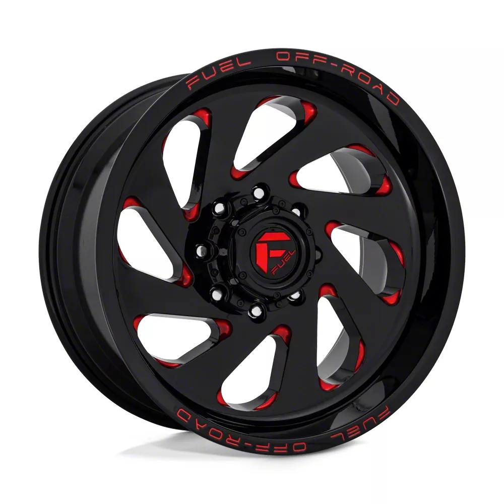Fuel Wheels Titan Vortex Gloss Black with Red Tinted Clear 6-Lug Wheel ...
