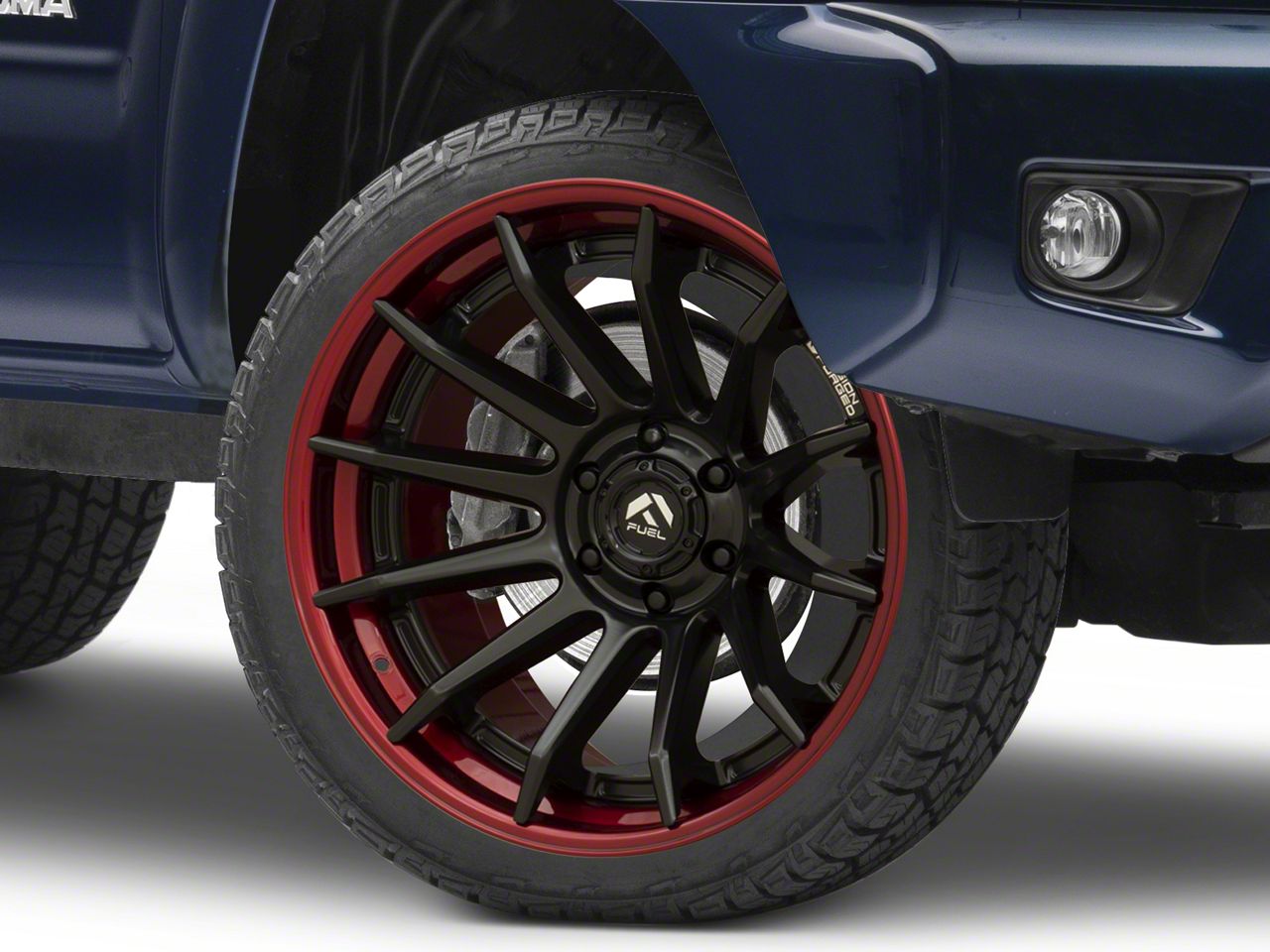 Fuel Wheels Tacoma Fusion Forged Burn Matte Black with Candy Red Lip 6 ...