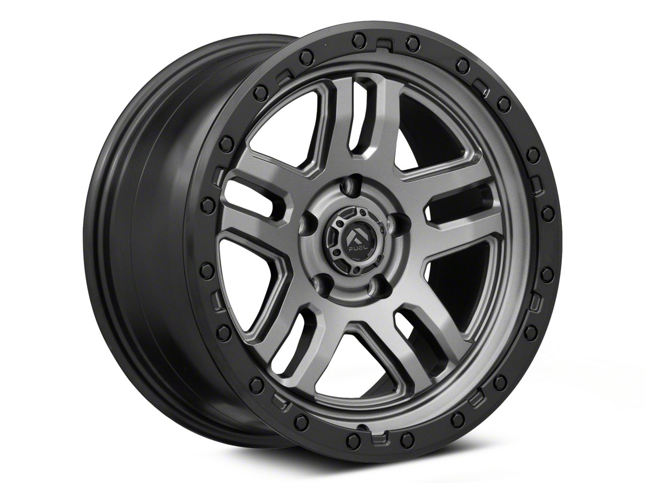 Fuel Wheels Tundra Ammo Matte Gunmetal with Black Bead Ring 5-Lug Wheel ...