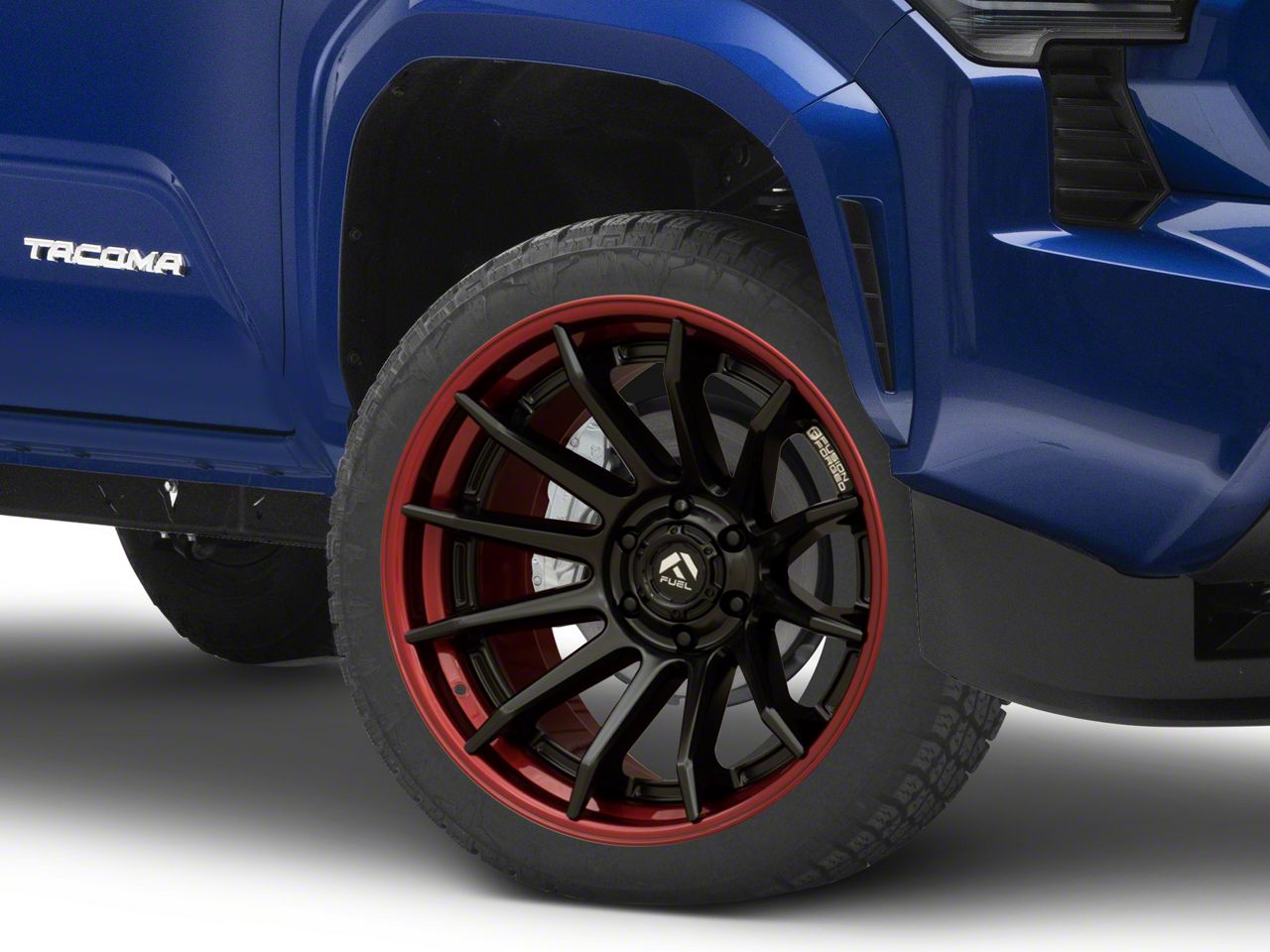 Fuel Wheels Tacoma Fusion Forged Burn Matte Black with Candy Red Lip 6 ...