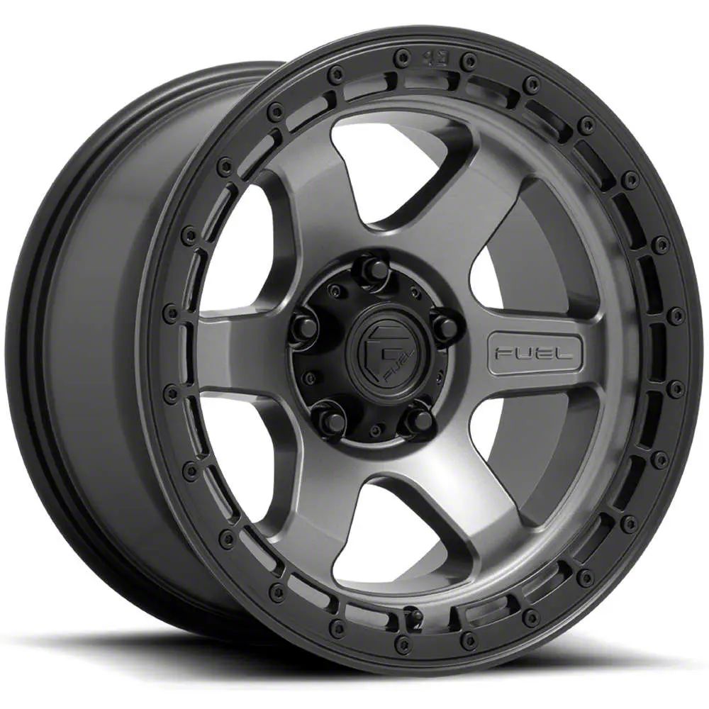 Fuel Wheels Toyota 4-Runner Block Matte Gunmetal with Black Ring 6-Lug ...