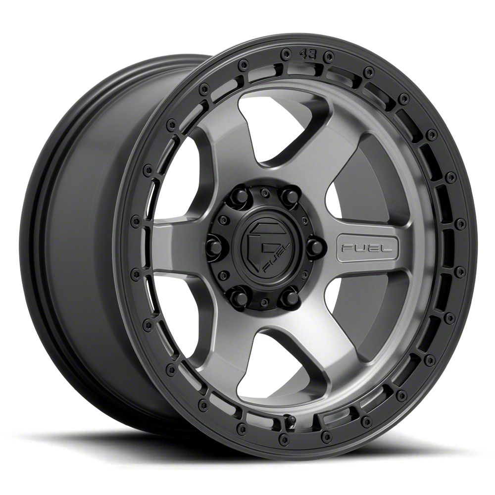 Fuel Wheels Toyota 4-Runner Block Matte Gunmetal with Black Ring 6-Lug ...