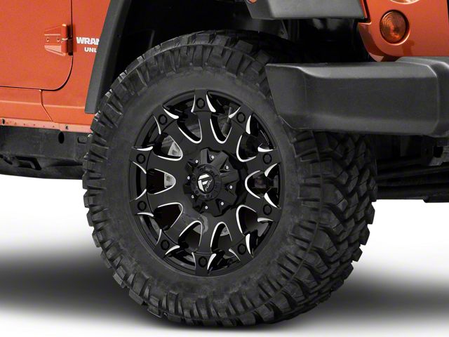 Fuel Wheels Jeep Wrangler Battle Axe Gloss Black Milled Wheel 20x9