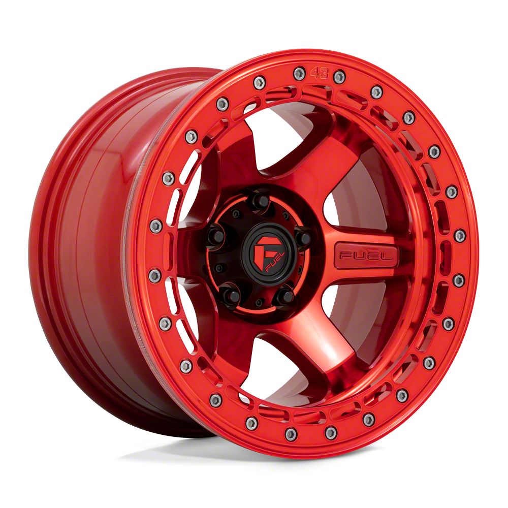Fuel Wheels Bronco Block Beadlock Candy Red with Candy Red Ring 6-Lug ...